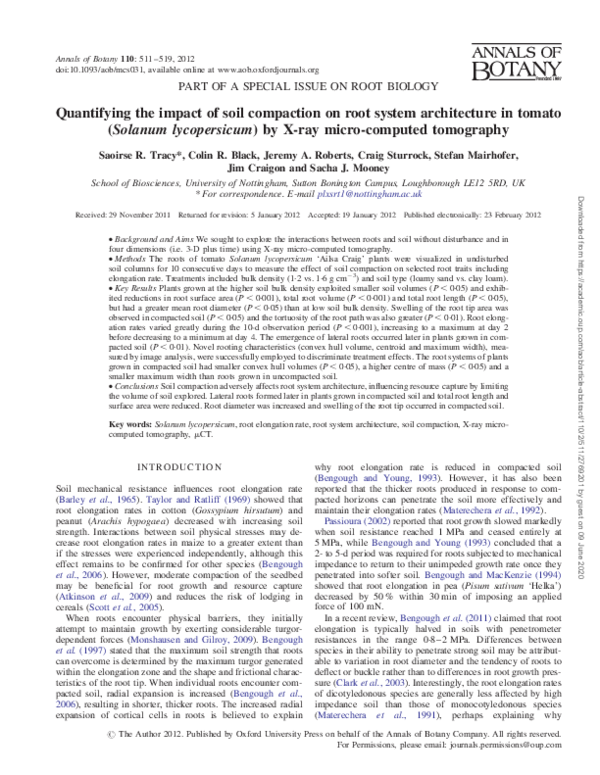 (PDF) Quantifying the impact of soil compaction on root system ...