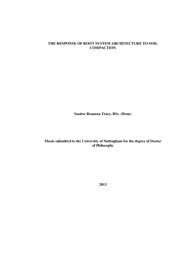 (PDF) The response of root system architecture to soil compaction