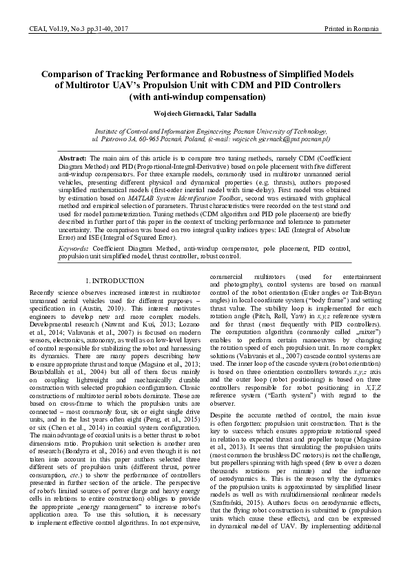 (PDF) Comparison of tracking performance and robustness of the ...