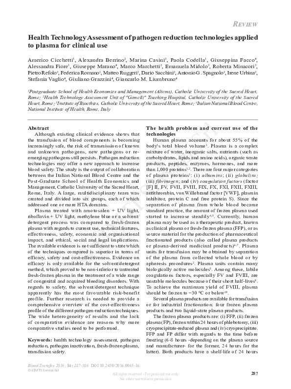 (PDF) Health Technology Assessment of pathogen reduction technologies ...