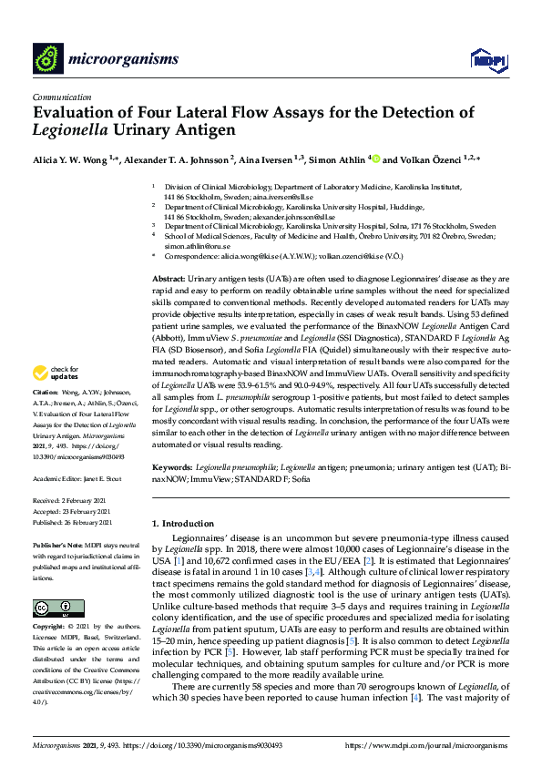 (PDF) Evaluation of Four Lateral Flow Assays for the Detection of ...