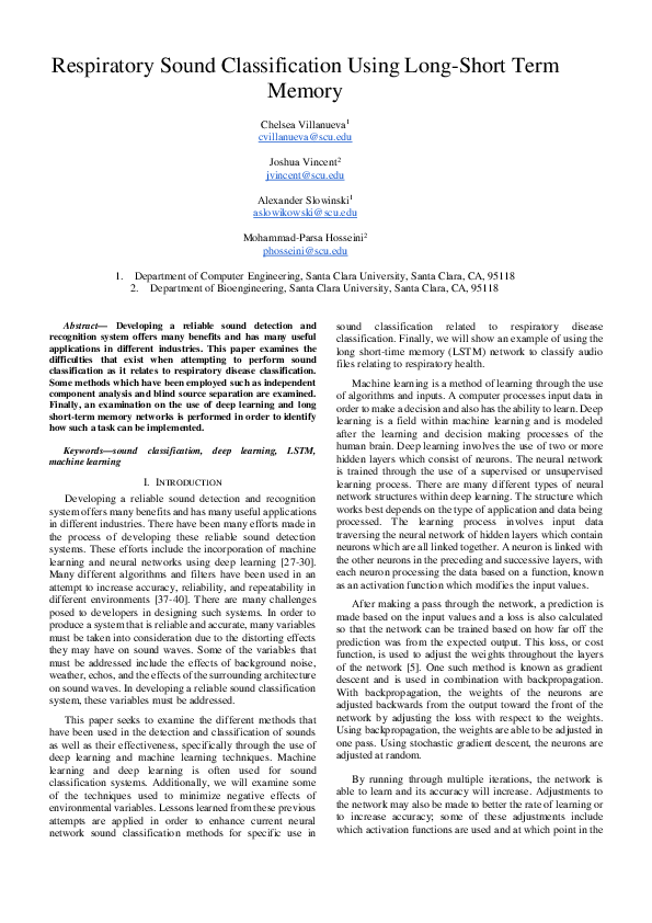 (PDF) Respiratory Sound Classification Using Long-Short Term Memory