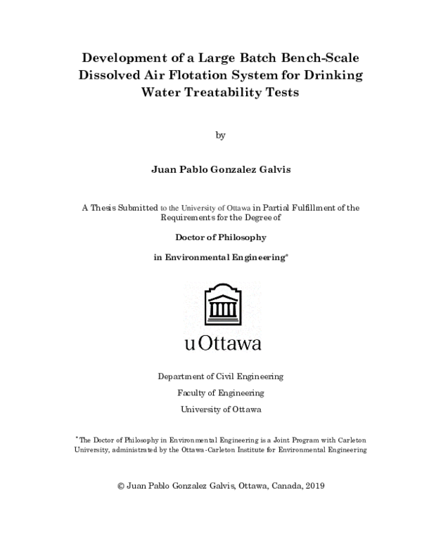 (PDF) Development of a Large Batch Bench-Scale Dissolved Air Flotation ...