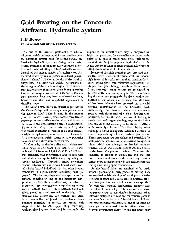 (PDF) Gold brazing on the Concorde airframe hydraulic system