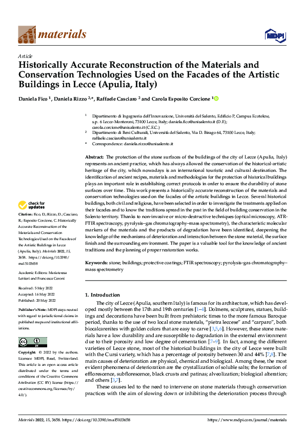 (PDF) Historically Accurate Reconstruction of the Materials and ...
