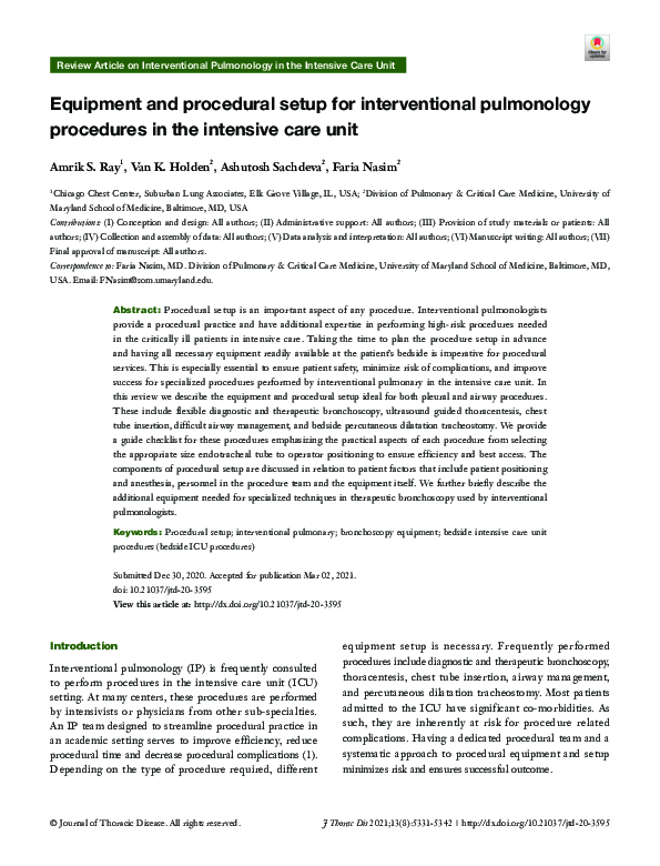 (PDF) Equipment and procedural setup for interventional pulmonology ...