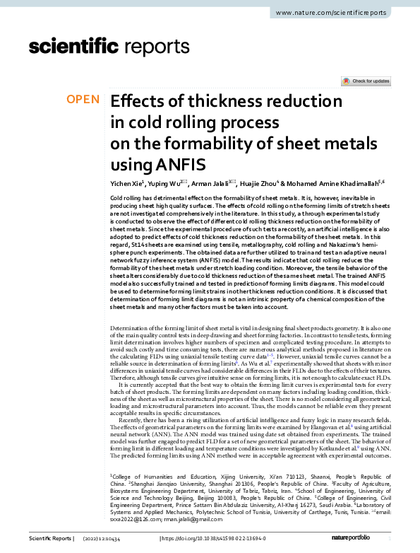 (PDF) Effects of thickness reduction in cold rolling process on the ...
