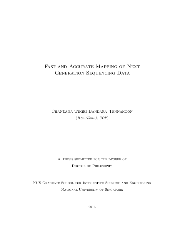 (PDF) Fast and Accurate Mapping of Next Generation Sequencing Data