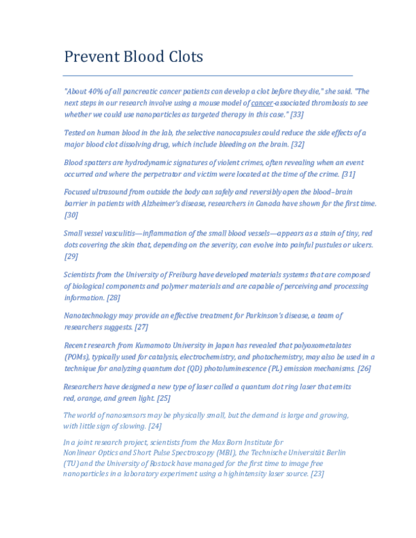 (PDF) Prevent Blood Clots