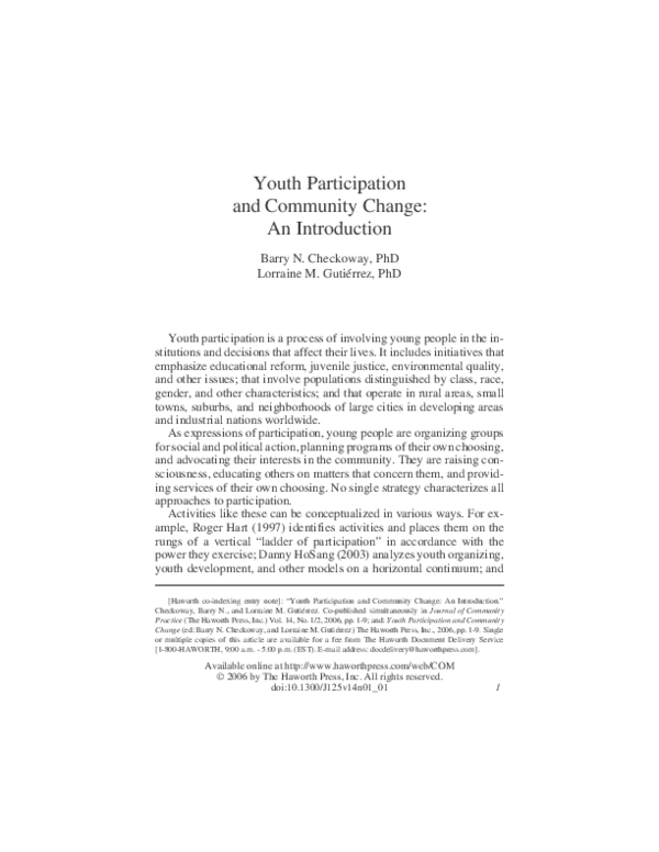 (PDF) and Community Change: An Introduction