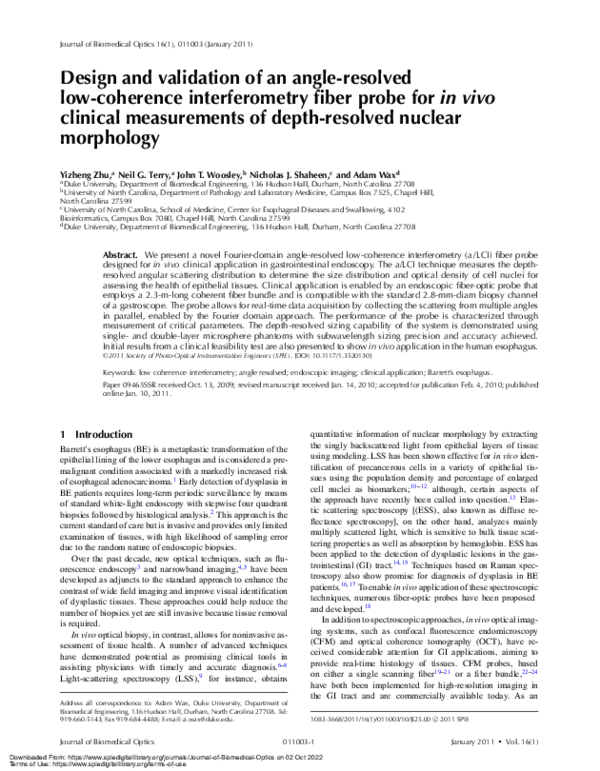 (PDF) Design and validation of an angle-resolved low-coherence ...