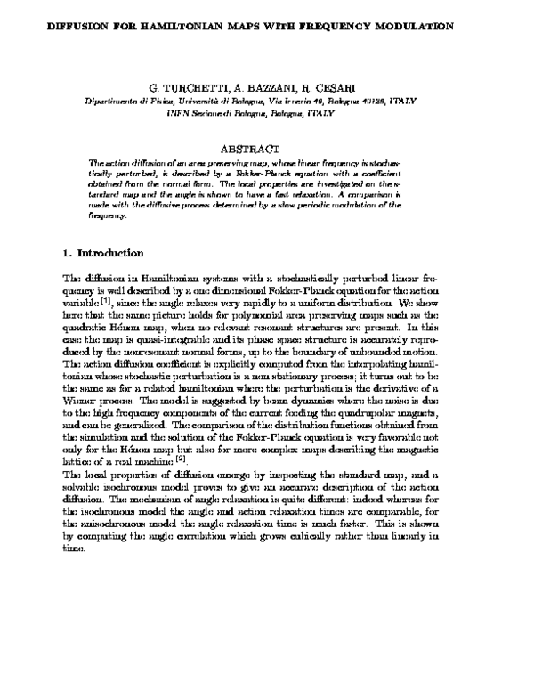 (PDF) Diffusion for Hamiltonian Maps with Frequency Modulation (PDF) Diffusion for Hamiltonian Maps with Frequency Modulation