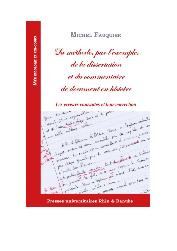 (PDF) La méthode, par l'exemple, de la dissertation et du commentaire de document en histoire