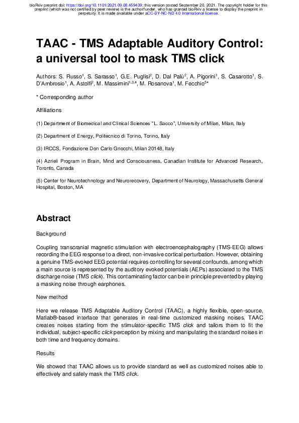 (PDF) TAAC - TMS Adaptable Auditory Control: a universal tool to mask ...