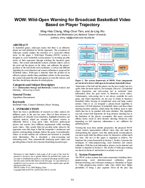 (PDF) WOW: wild-open warning for broadcast basketball video based on ...