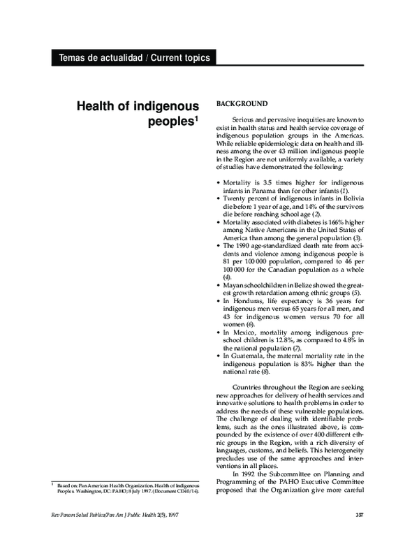(PDF) Health of indigenous peoples