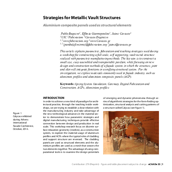 (PDF) Strategies for Metallic Vault Structures - Aluminium Composite Panels Used as Structural ...
