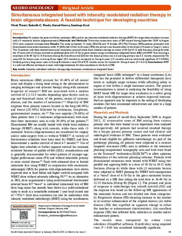 (PDF) Simultaneous integrated boost with intensity modulated radiation ...