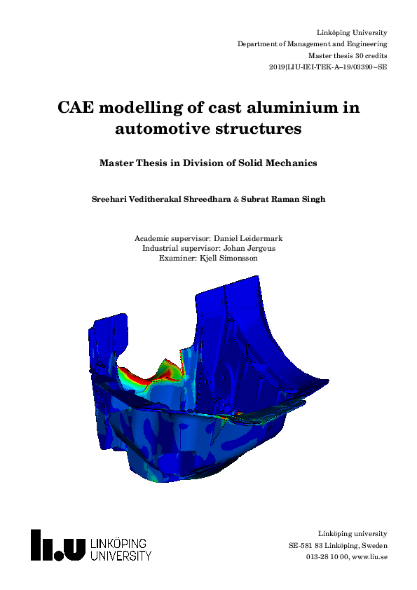 (PDF) CAE modelling of cast aluminium in automotive structures