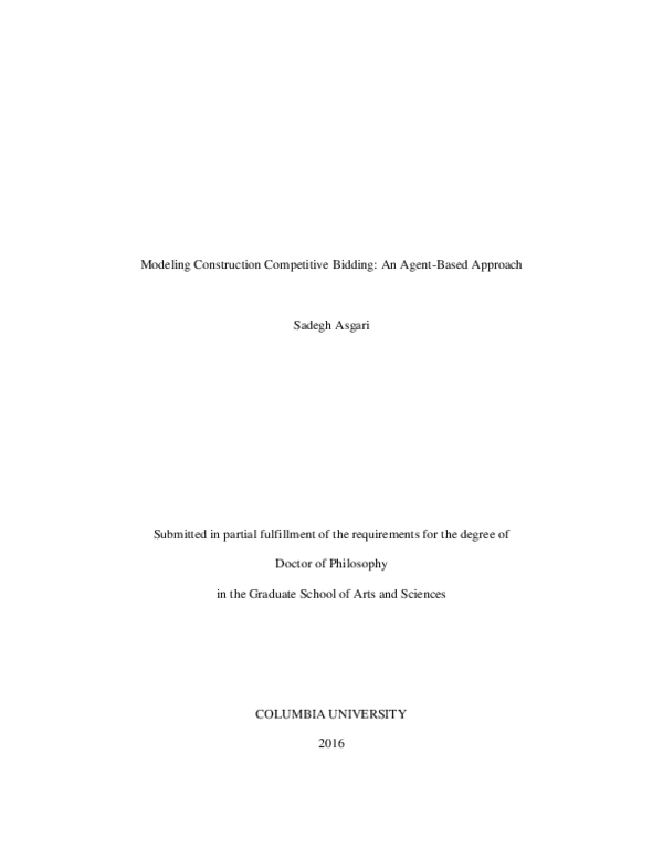 (PDF) Modeling Construction Competitive Bidding: An Agent-Based Approach | Sadegh Asgari ...