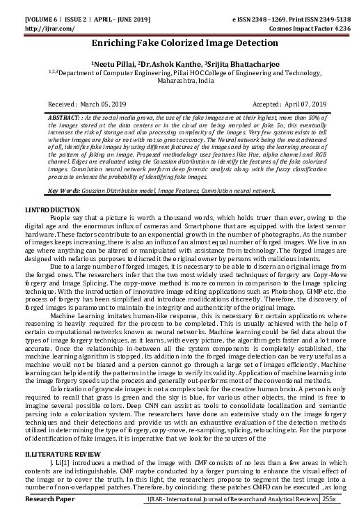 (PDF) Enriching Fake Colorized Image Detection