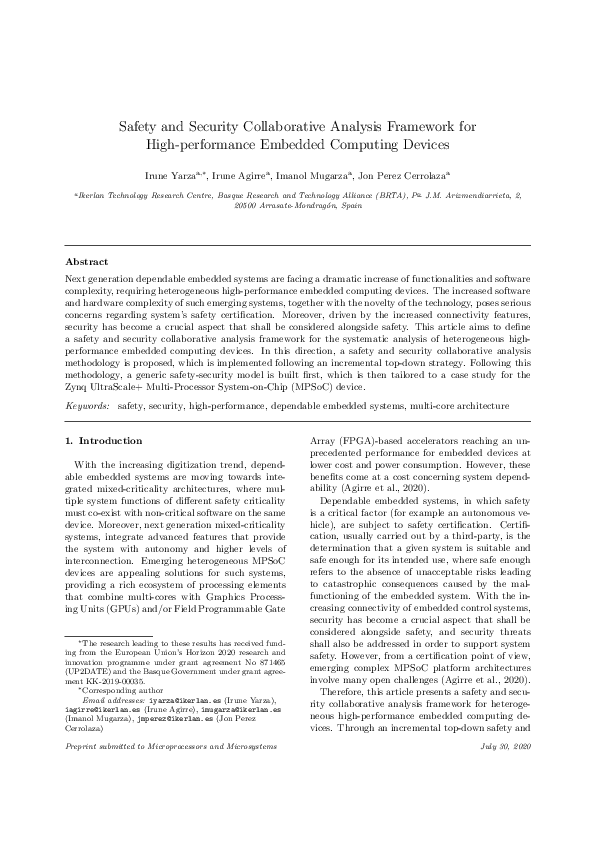 (PDF) Safety and security collaborative analysis framework for high-performance embedded ...