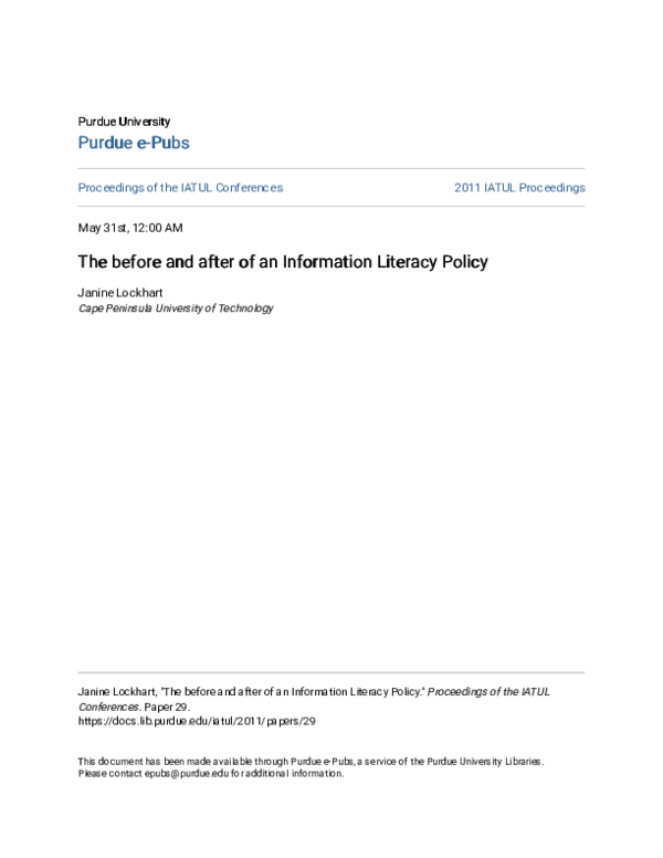 (PDF) The before and after of an Information Literacy Policy (1)