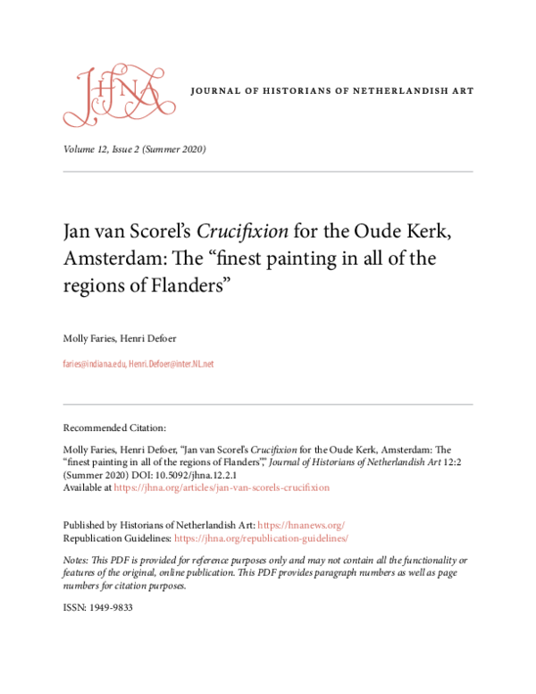 (PDF) Jan van Scorel’s Crucifixion for the Oude Kerk, Amsterdam: The “finest painting in all of ...