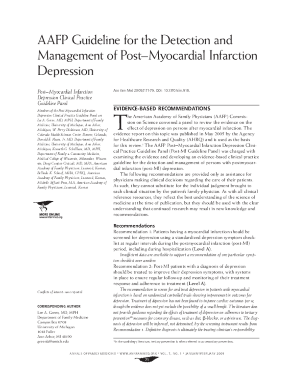 (PDF) AAFP Guideline for the Detection and Management of Post ...
