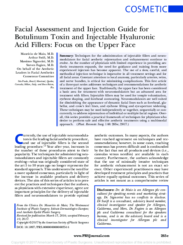 (PDF) Facial Assessment and Injection Guide for Botulinum Toxin and ...