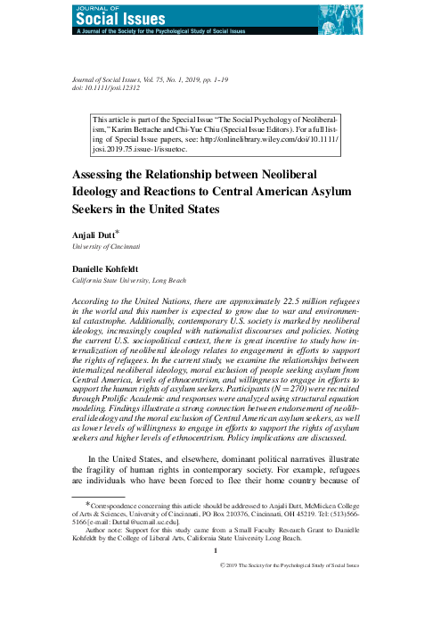 Pdf Assessing The Relationship Between Neoliberal Ideology And