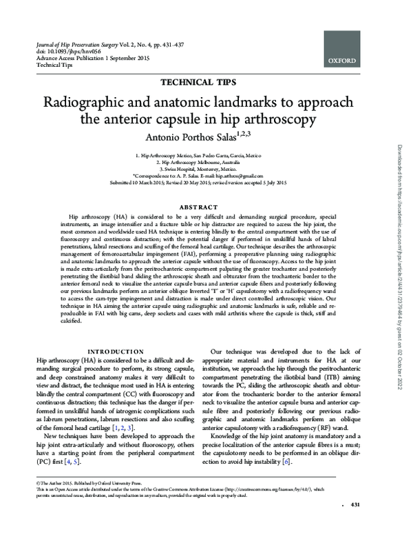 (PDF) Radiographic and anatomic landmarks to approach the anterior ...