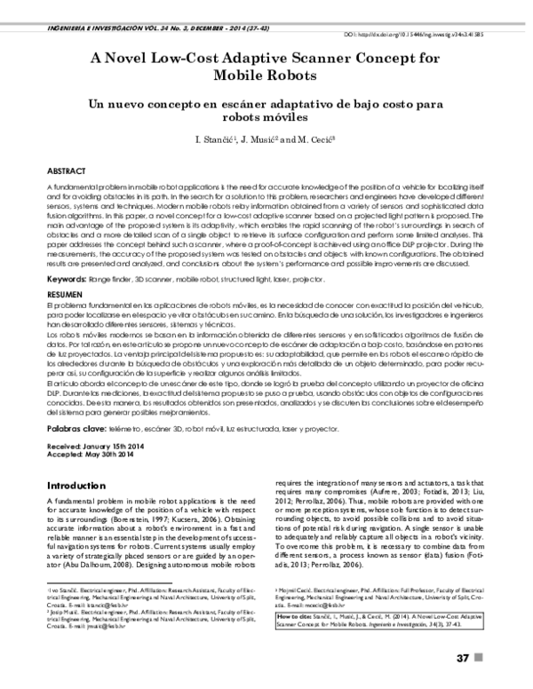 (PDF) A Novel Low-Cost Adaptive Scanner Concept for Mobile Robots