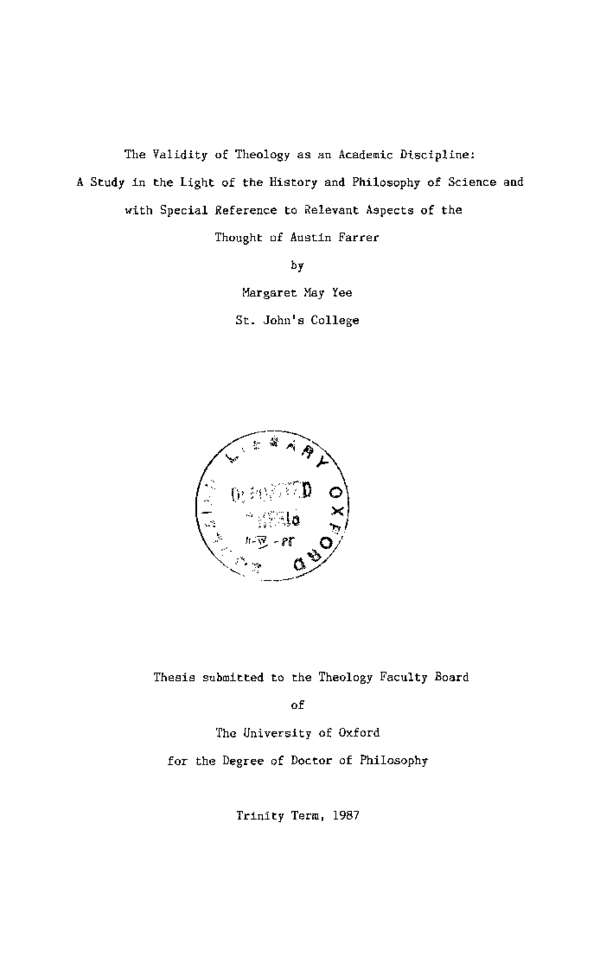 (PDF) The validity of theology as an academic discipline : a study in ...