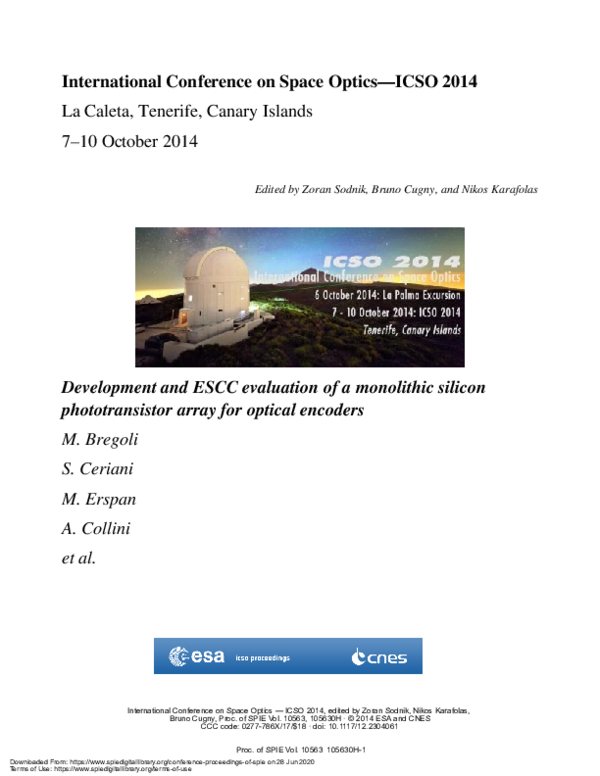 (PDF) Silicon Phototransistor Array for Optical Encoders