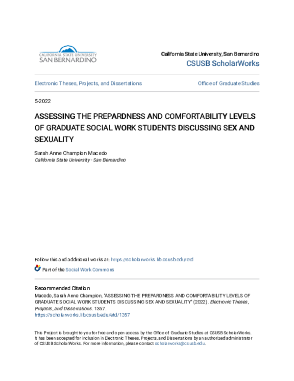 (PDF) Assessing the Prepardness and Comfortability Levels of Graduate ...