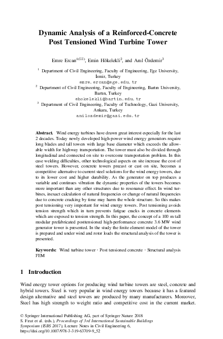 (PDF) Dynamic Analysis of a Reinforced-Concrete Post Tensioned Wind ...