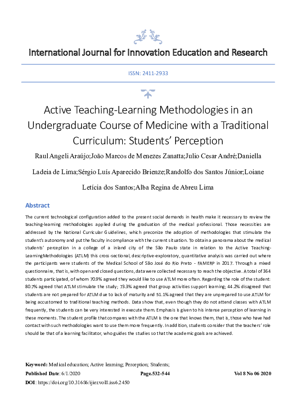 (PDF) Active Teaching-Learning Methodologies in an Undergraduate Course ...