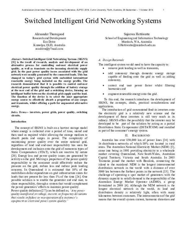 (PDF) Switched intelligent grid networking systems
