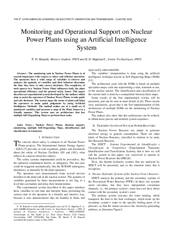 (PDF) Monitoring and operational support on nuclear power p