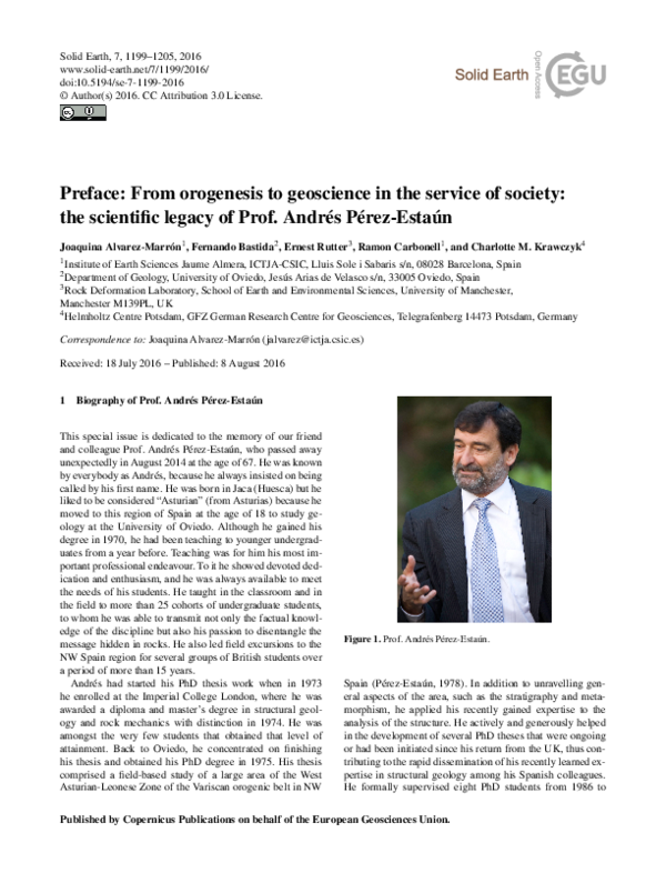 (PDF) Preface: From orogenesis to geoscience in the service of society ...