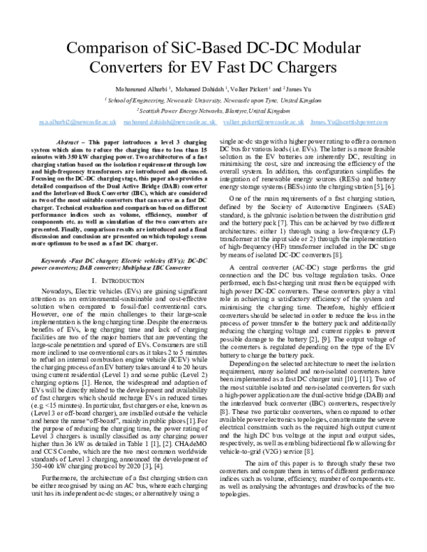 (PDF) Comparison of SiC-based DC-DC modular converters for EV fast DC ...