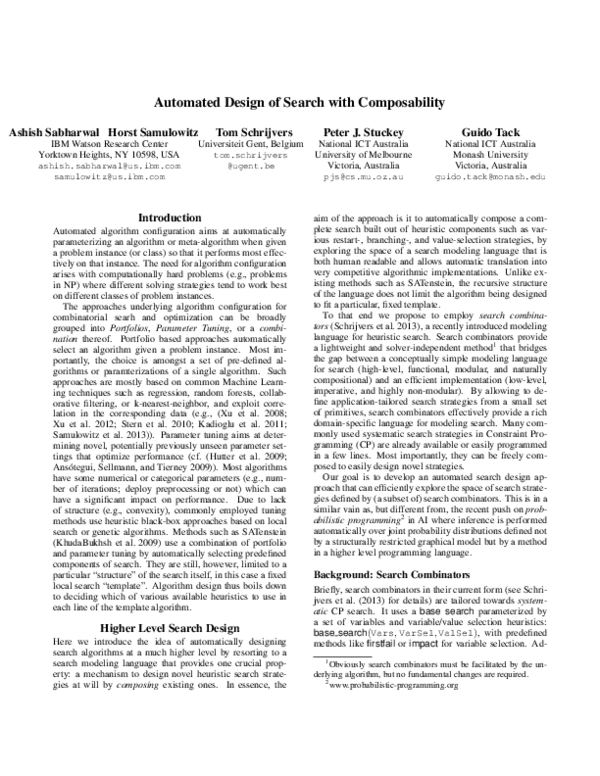 (PDF) Automated Design of Search with Composability
