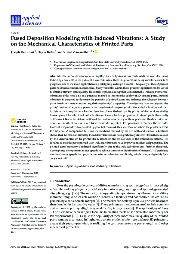 (PDF) Fused Deposition Modeling with Induced Vibrations: A Study on the Mechanical ...