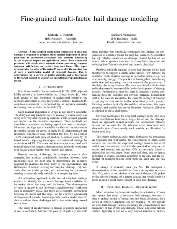 (PDF) Fine-grained multi-factor hail damage modelling
