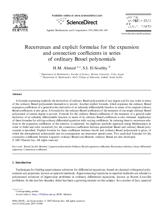 Pdf Recurrences And Explicit Formulae For The Expansion And Connection Coefficients In Series