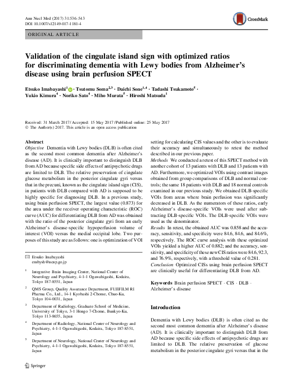 (PDF) Validation of the cingulate island sign with optimized ratios for ...