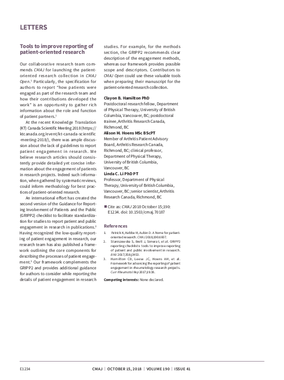 (PDF) Tools to improve reporting of patient-oriented research