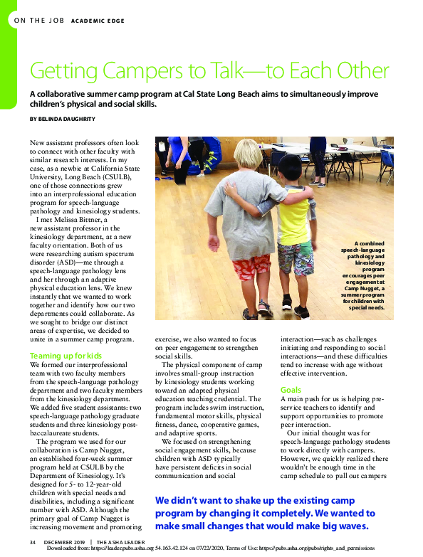 (PDF) Getting Campers to Talk—to Each Other