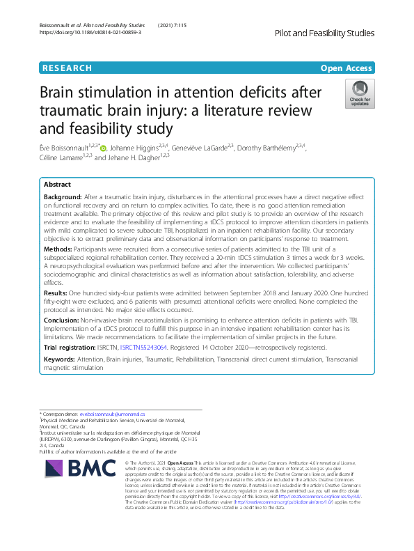 (PDF) Brain stimulation in attention deficits after traumatic brain injury: a literature review ...